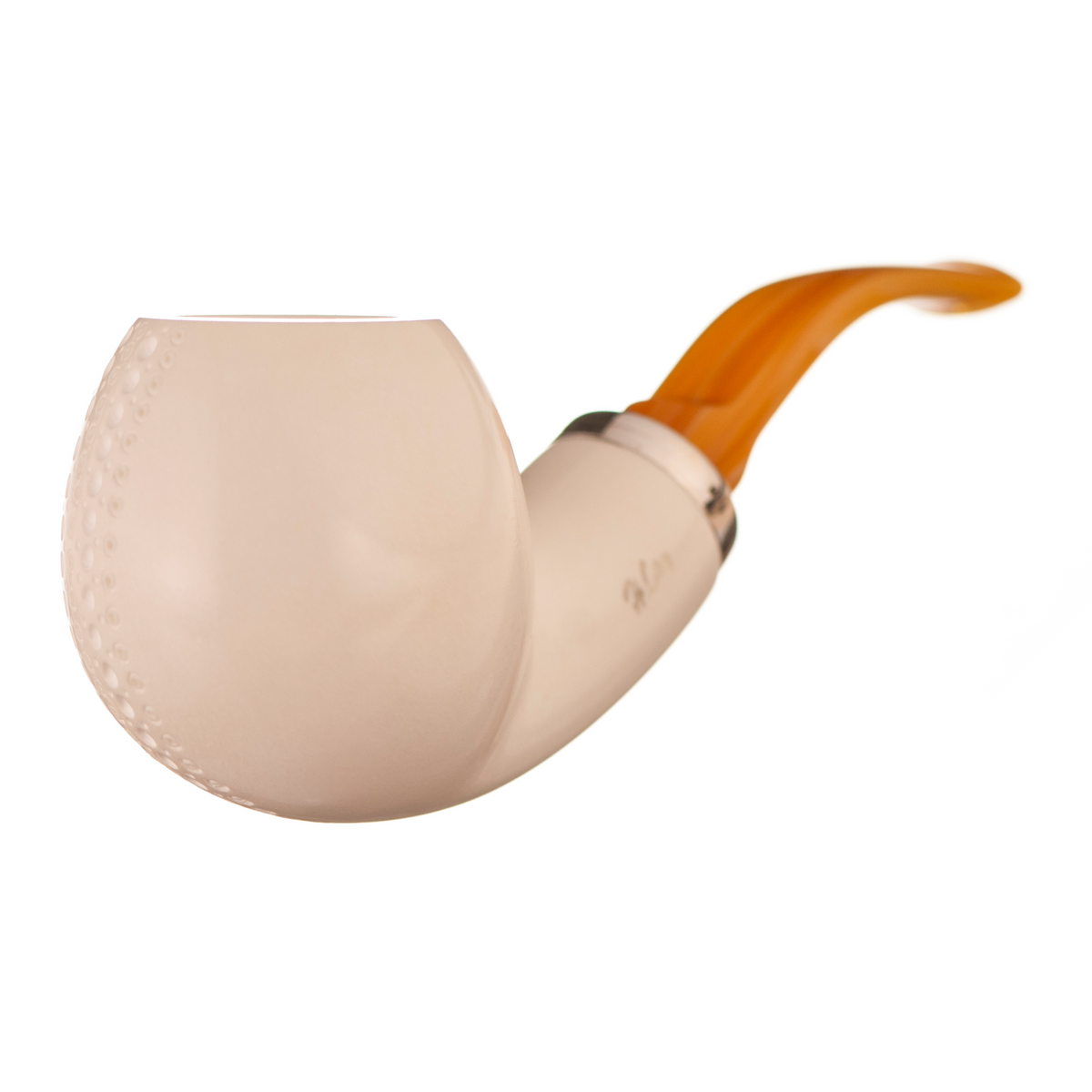H. Cay Brandy Reverse Calabash Meerschaum Pipe w/ Partial Lattice ...