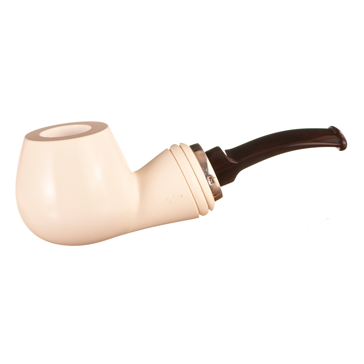 H. Cay Brandy Reverse Calabash Meerschaum Pipe with Carving ...